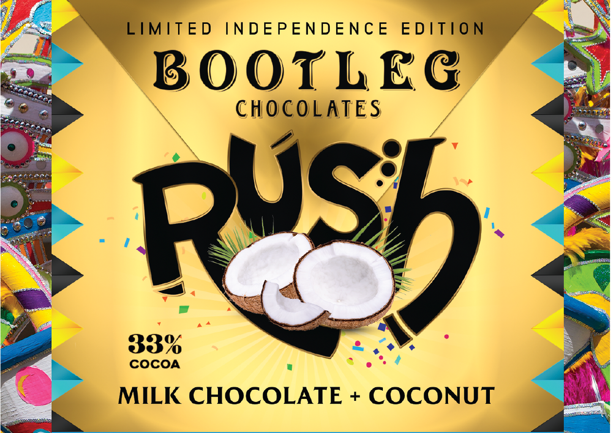 RUSH Bar: Milk Chocolate + Coconut – Bootleg Chocolates