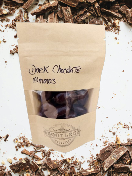 Dark Chocolate Almonds (2 oz) – Bootleg Chocolates