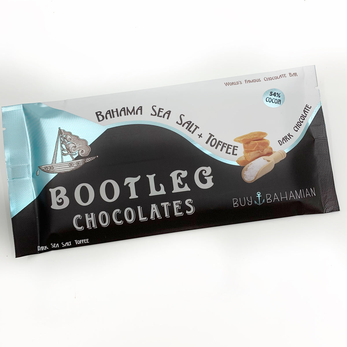 Bahama Sea Salt + Toffee in DARK Chocolate Bar – Bootleg Chocolates